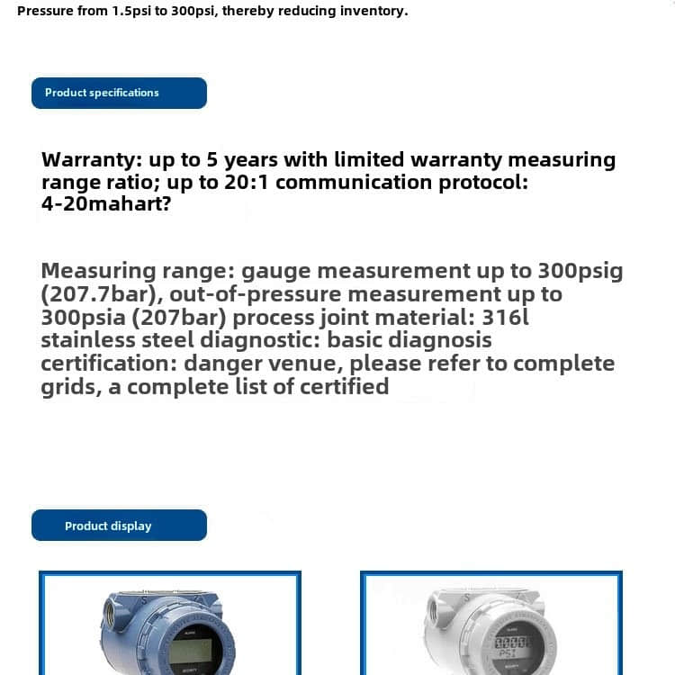 Rosemount 2090P Pressure Transmitter - ymzdcs