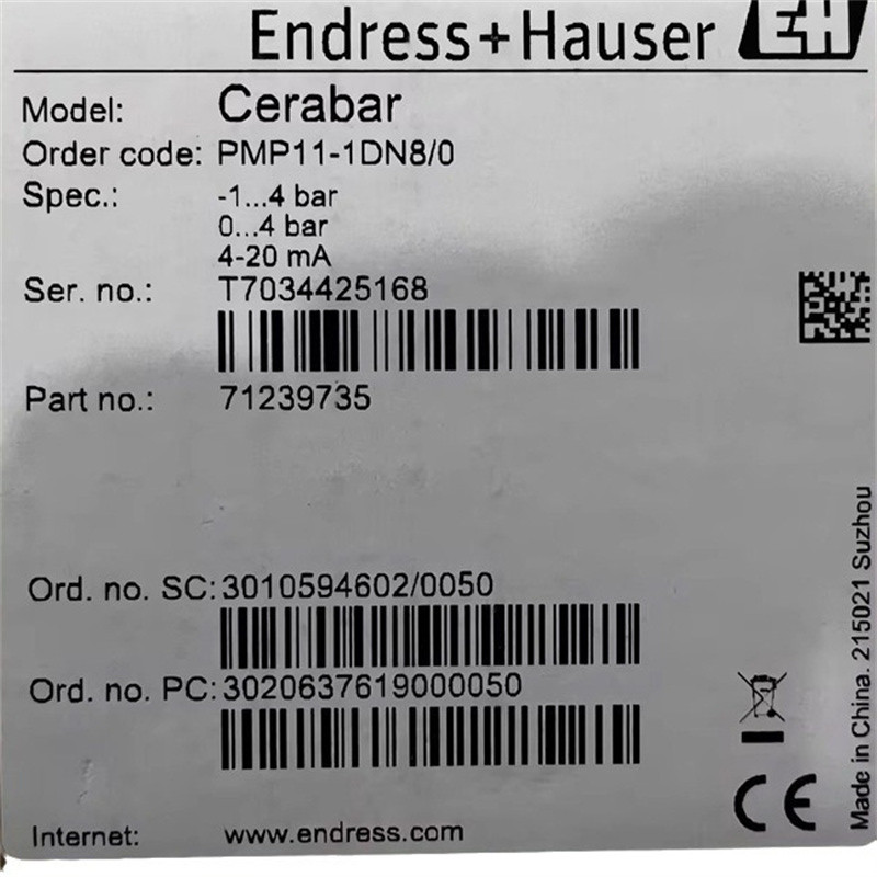Endress+Hauser Pressure Transmitter Cerabar PMP11-1DN8/0 - ymzdcs